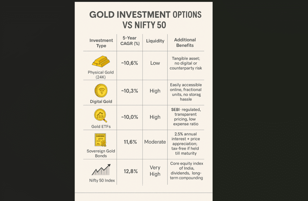 Gold Return vs Nifty 50, which one would have made you richer